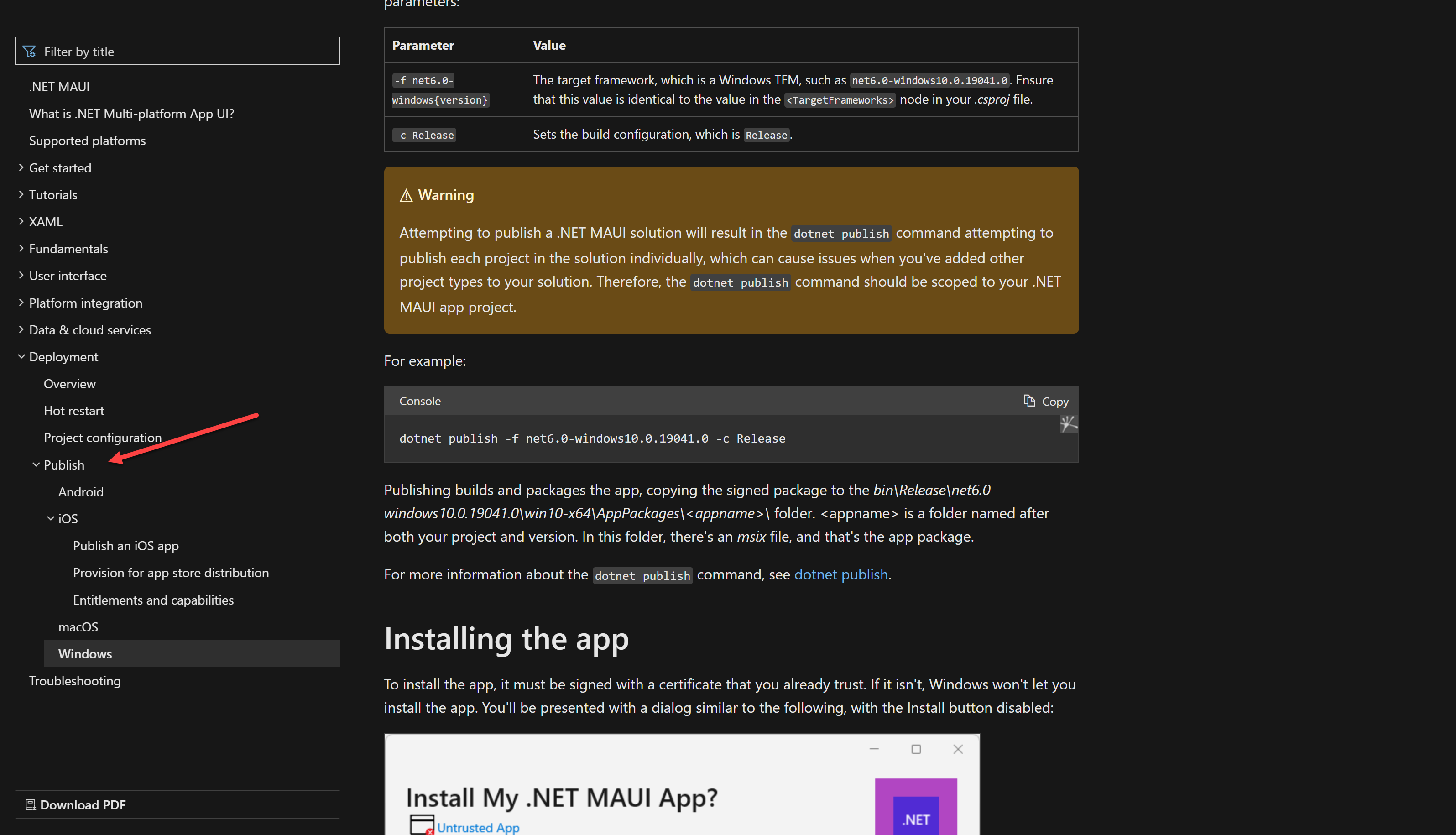 خروجی گرفتن از .net maui blazor app