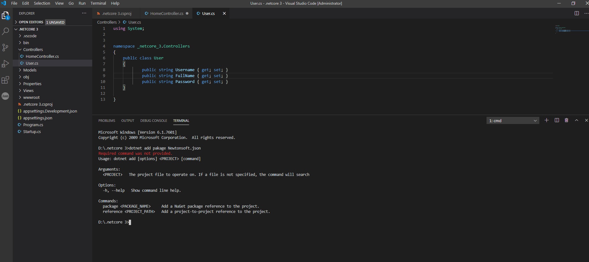 ایجاد فایل Newtonsoft.json