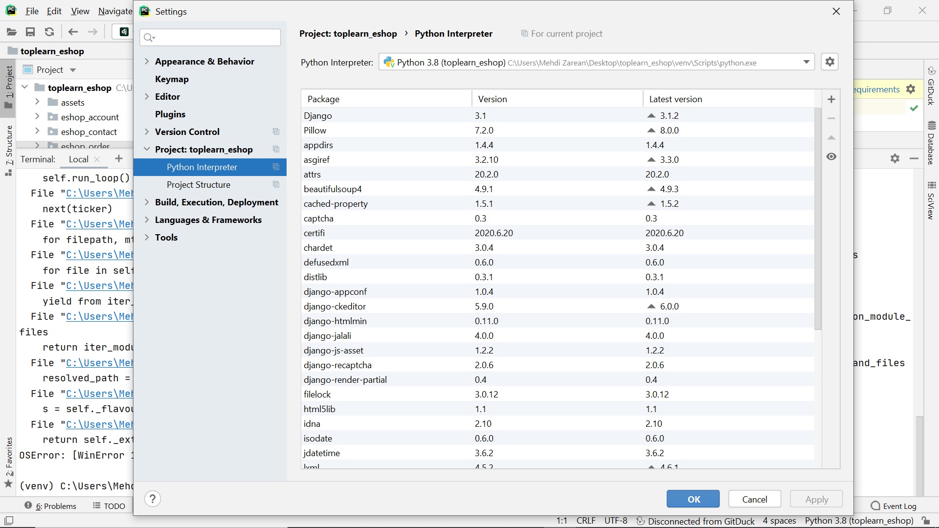 مشکل اجرای پروژه‌ی toplearn_eshop روی لپ تاپ
