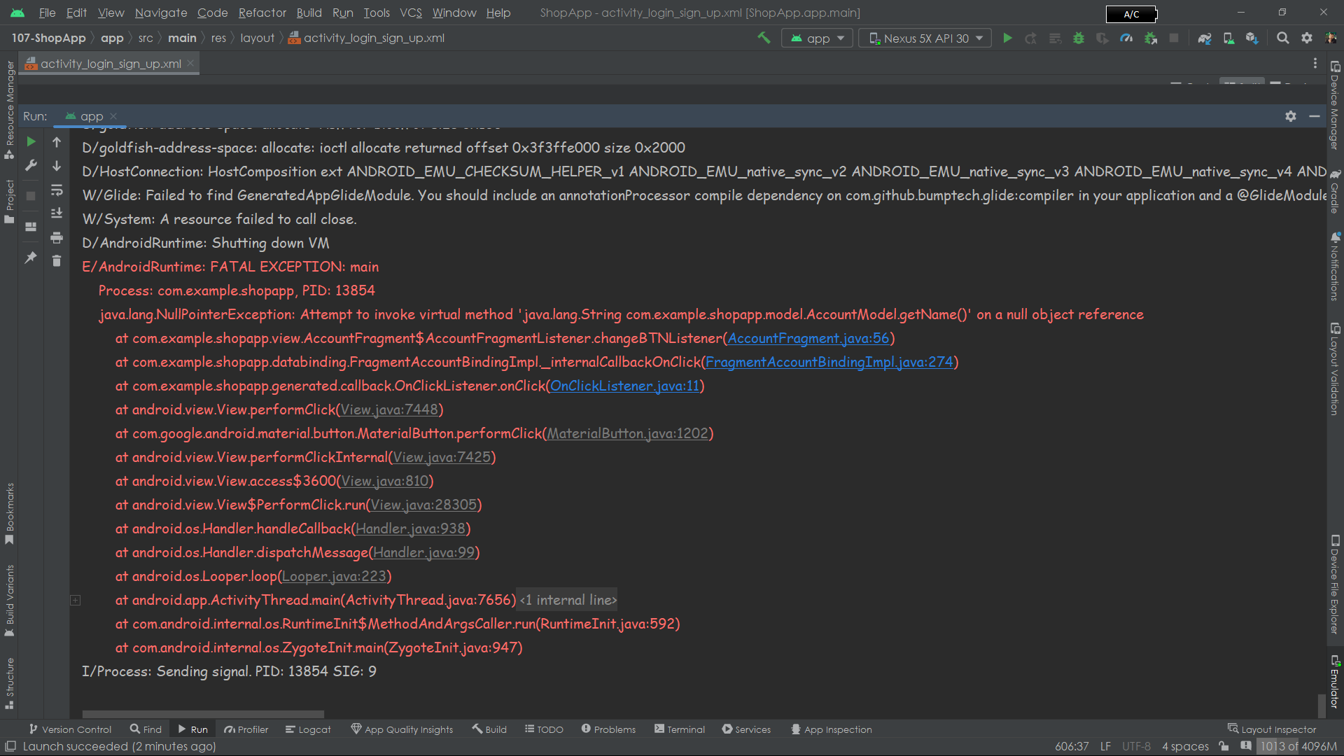 خطای Null Object Reference زمان باز کردن صفحه اطلاعات کاربر 
